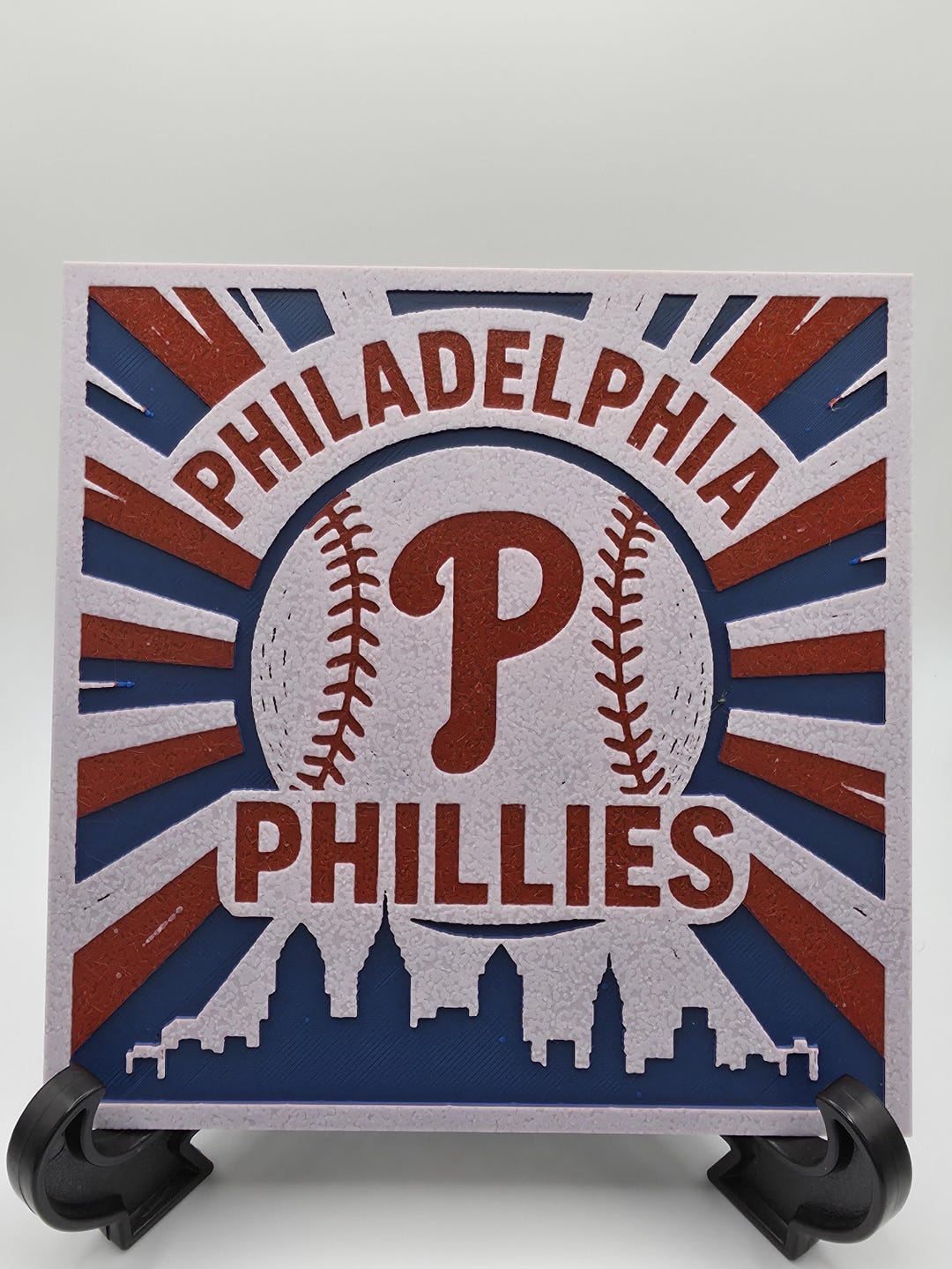 3D Printed Phillies Art: Philadelphia Skyline, Unique Sports Decor - Etsy
