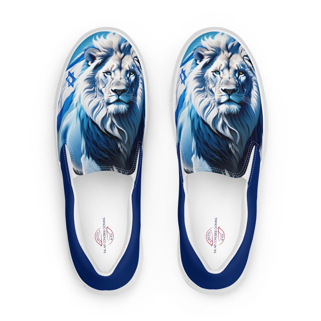The Israeli Pride Mens Slip-on Deck Shoes - Etsy