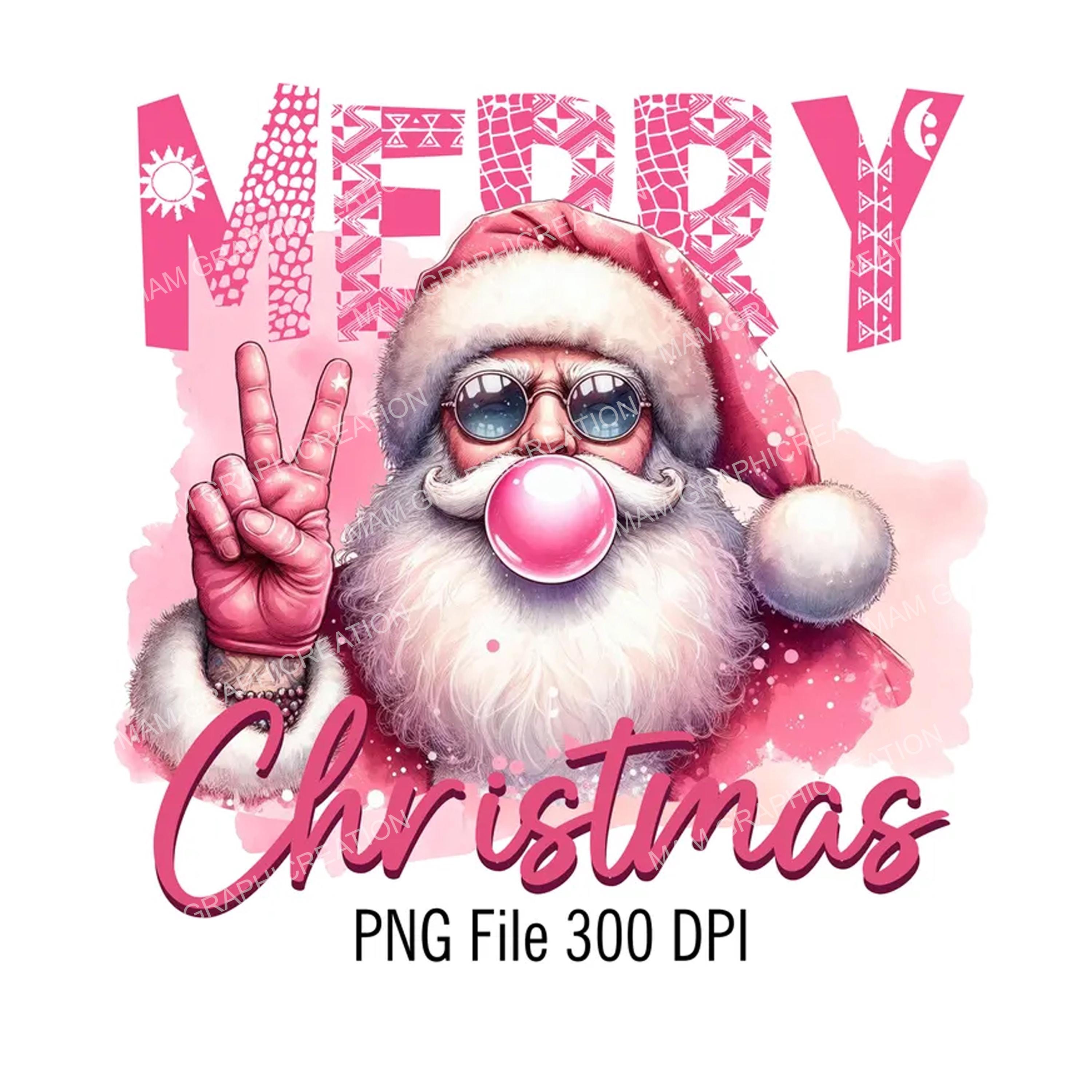 Santa Bubble Gum PNG Christmas Santa Blowing Pink Bubble Gum 300 DPI ...