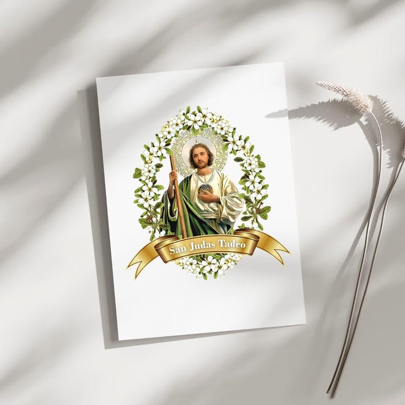 San Judas Tadeo PNG: Circle Flower Frame (digital Download) - Etsy