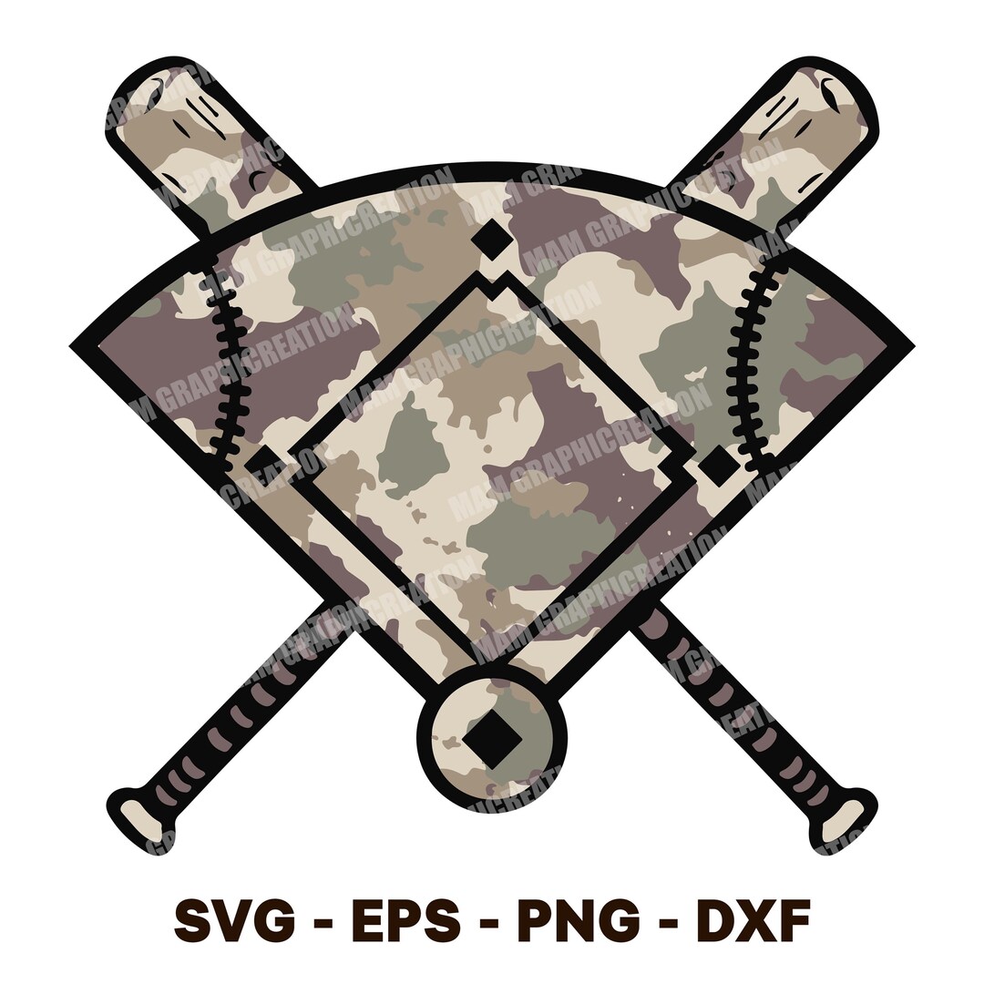 Baseball Diamond and Bats PNG SVG EPS Dxf , Old School Camo Baseball ...