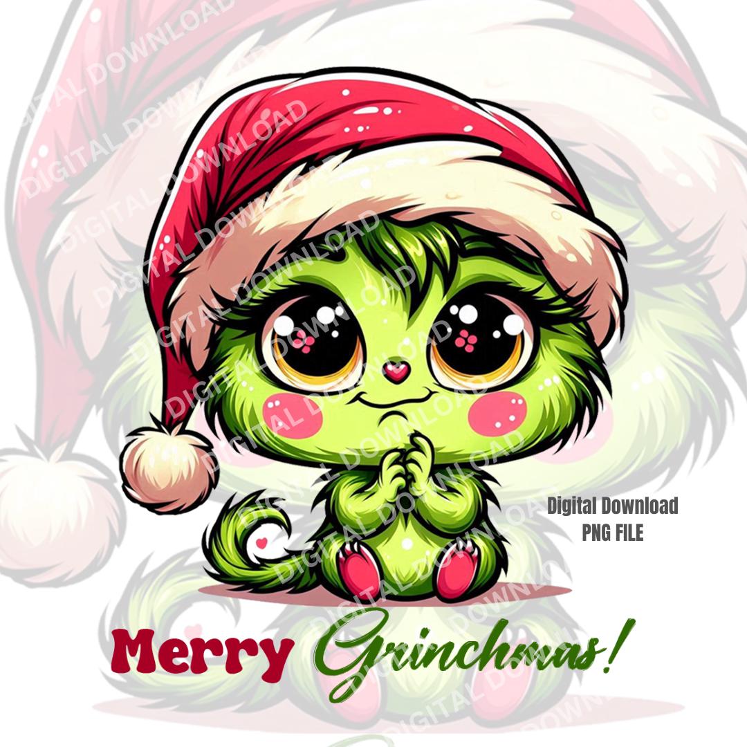Cute Grinch , Merry Grinchmas PNG Digital Download , Grinch Printable ...