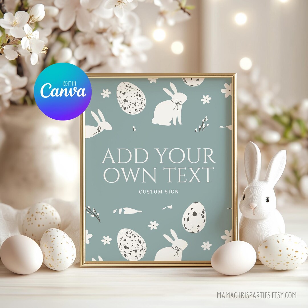 Easter Lunch Table Sign Template, Editable Easter Table Sign, Party ...