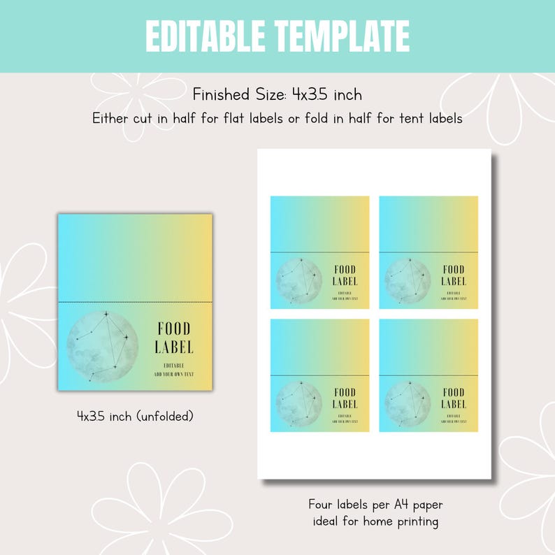 Libra Food Label Template, Editable Zodiac Party Labels, Printable ...