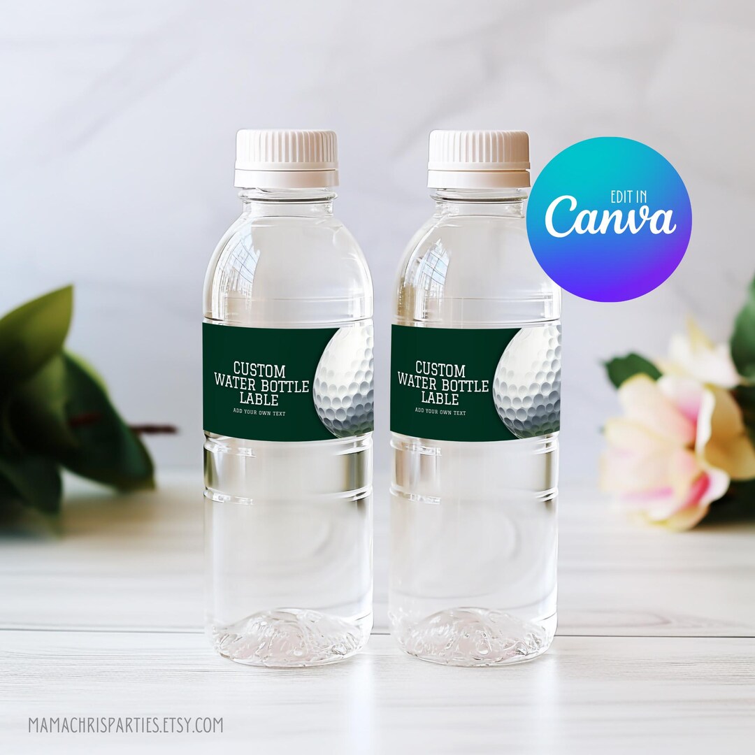 Golf Water Bottle Label Template, Printable Sports Bottle Label ...