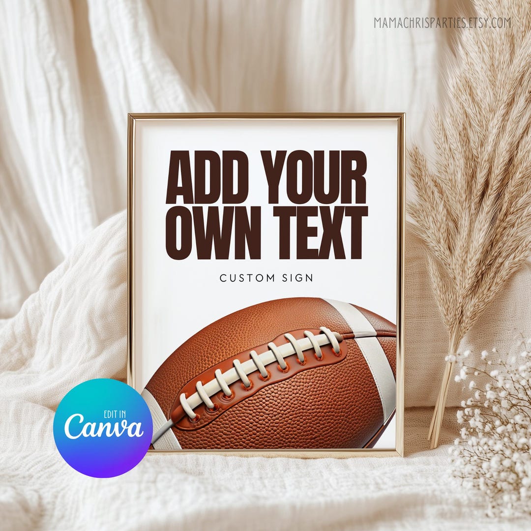 Football Table Sign | Digital Template | Sports Theme Party Decor 003 ...