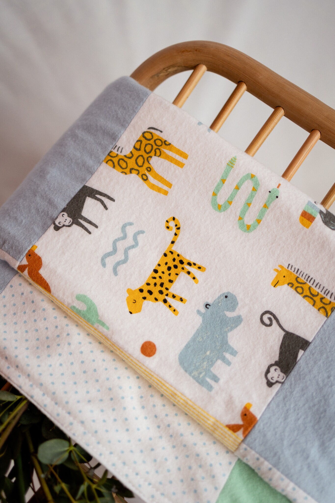 Jungle Animals Patchwork Flannel Receiving Blanket - Etsy