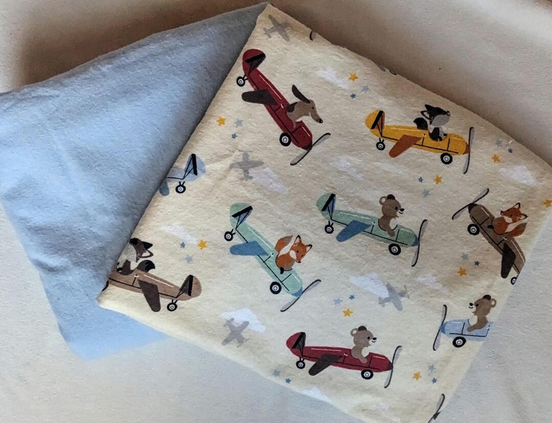 Airplanes & Animals Flannel Receiving Blankets- Set of 2 - Etsy