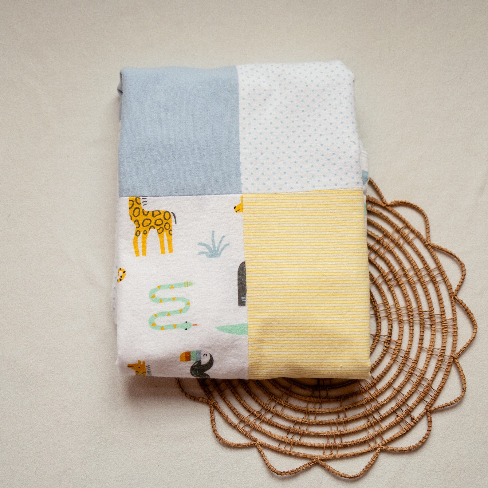 Jungle Animals Patchwork Flannel Receiving Blanket - Etsy