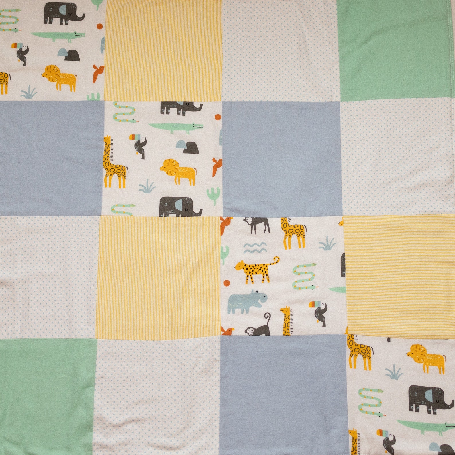 Jungle Animals Patchwork Flannel Receiving Blanket - Etsy