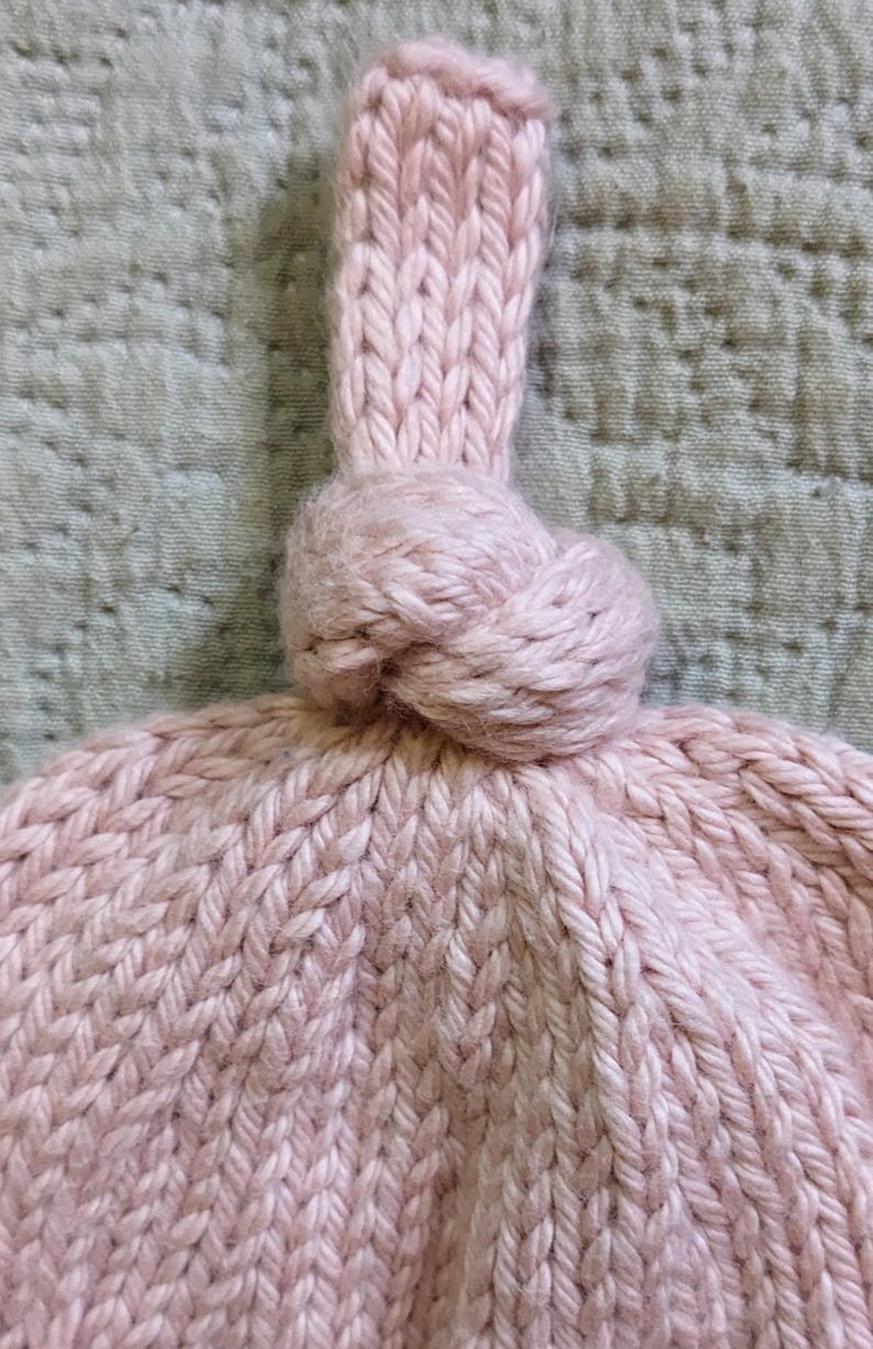 Hand-knit Cotton Knotted Baby Hat - Etsy