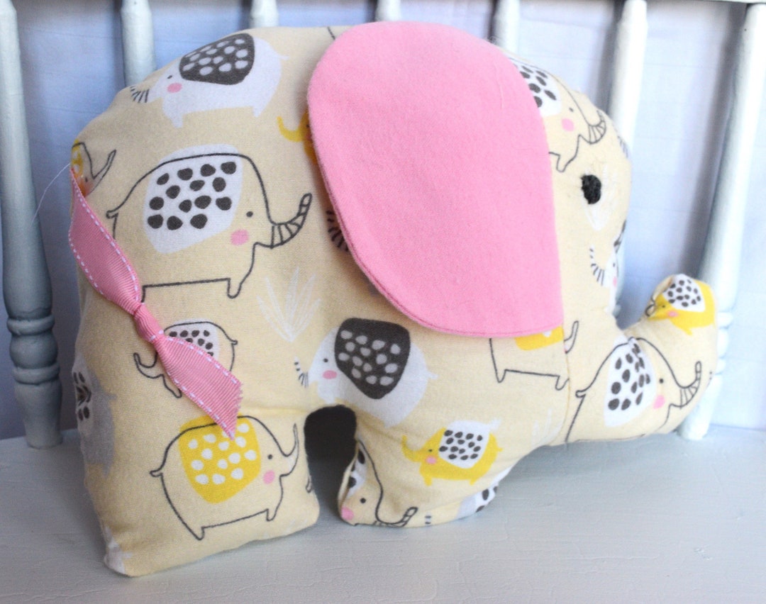 Yellow Stuffed Elephant Cuddle Toy - Etsy