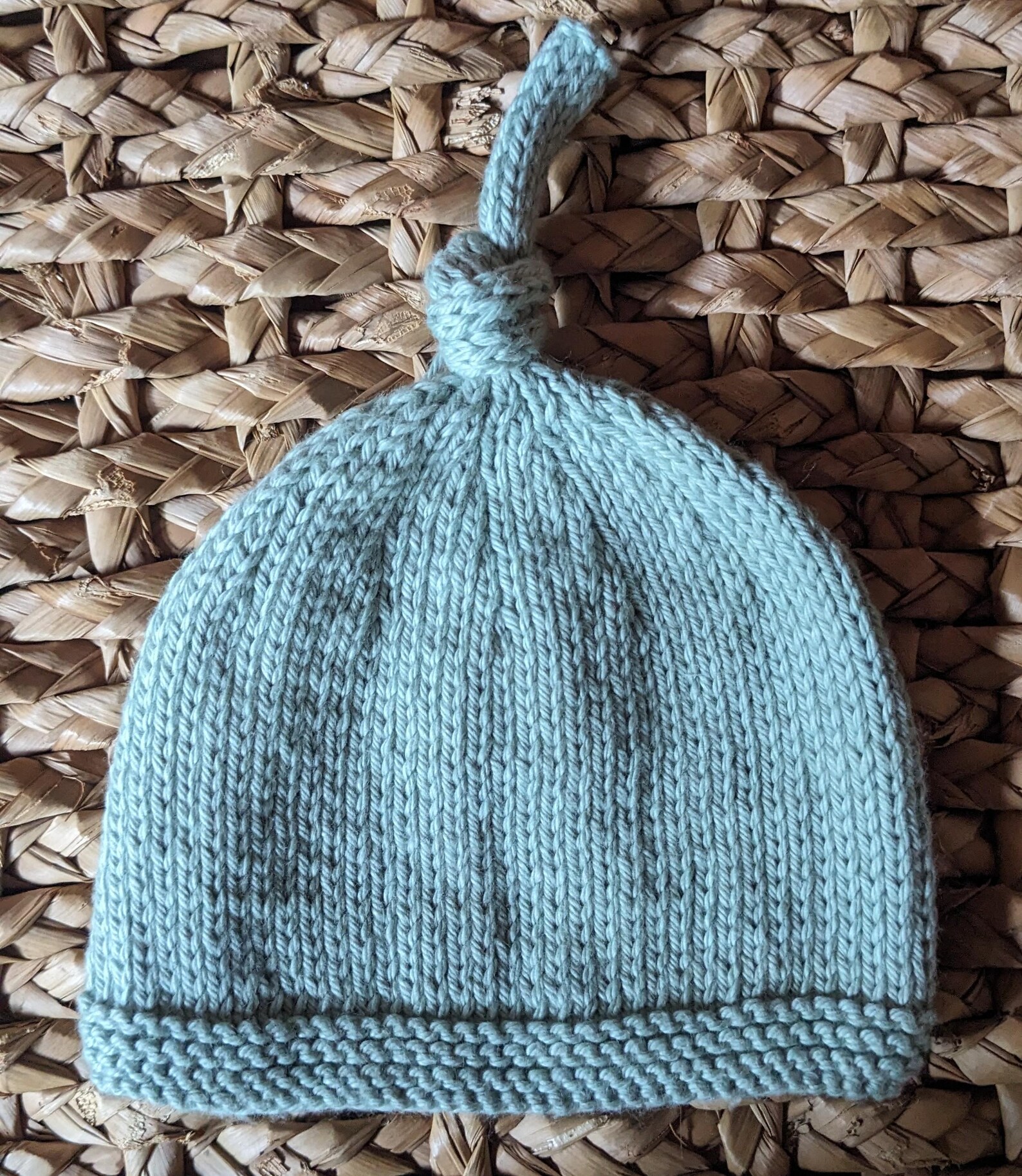 Hand-knit Cotton Knotted Baby Hat - Etsy