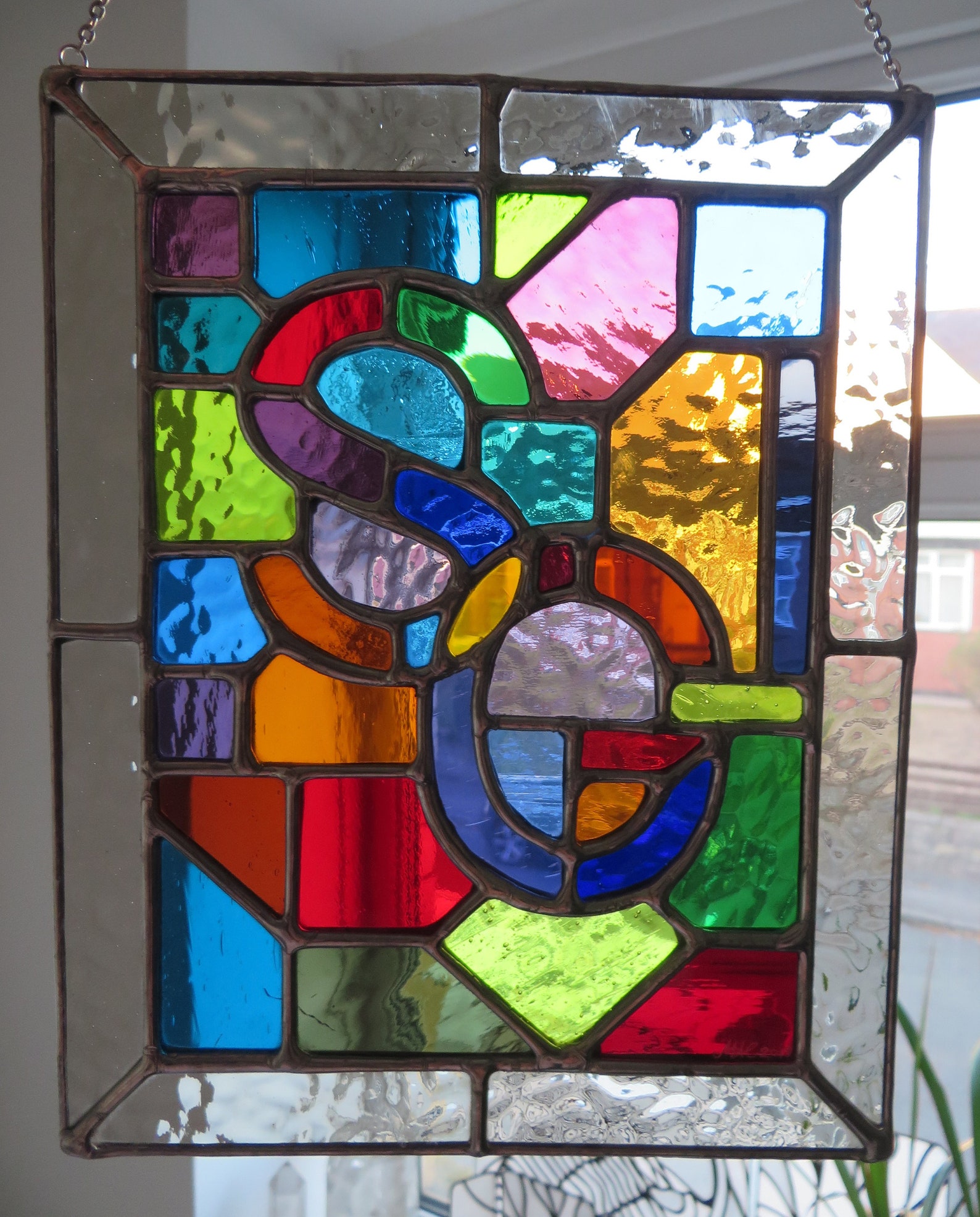 Letters Entwined Personalised Initials A-Z Stained Glass - Etsy UK