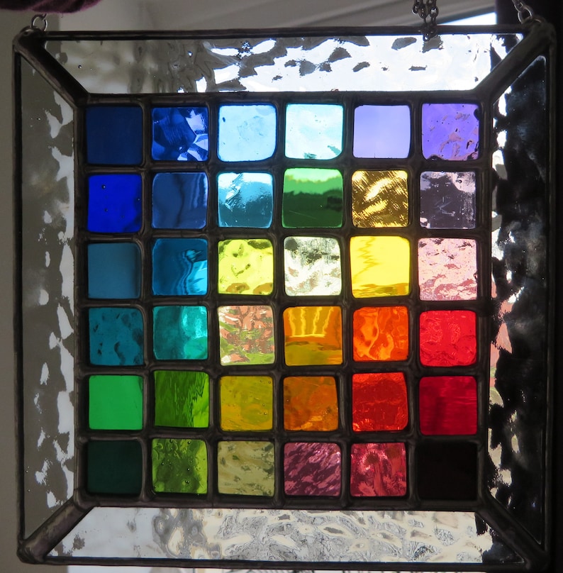 The Original Pixel Panel! 6.25” Square Multicoloured Stained Glass ...