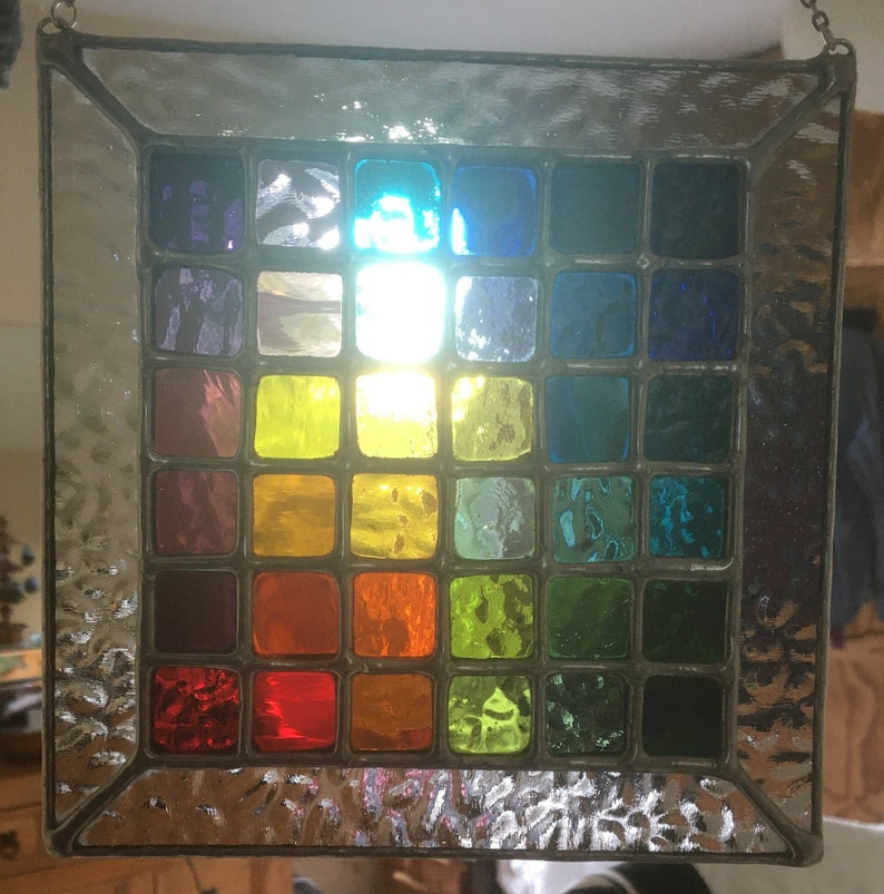 The Original Pixel Panel! 6.25” Square Multicoloured Stained Glass ...
