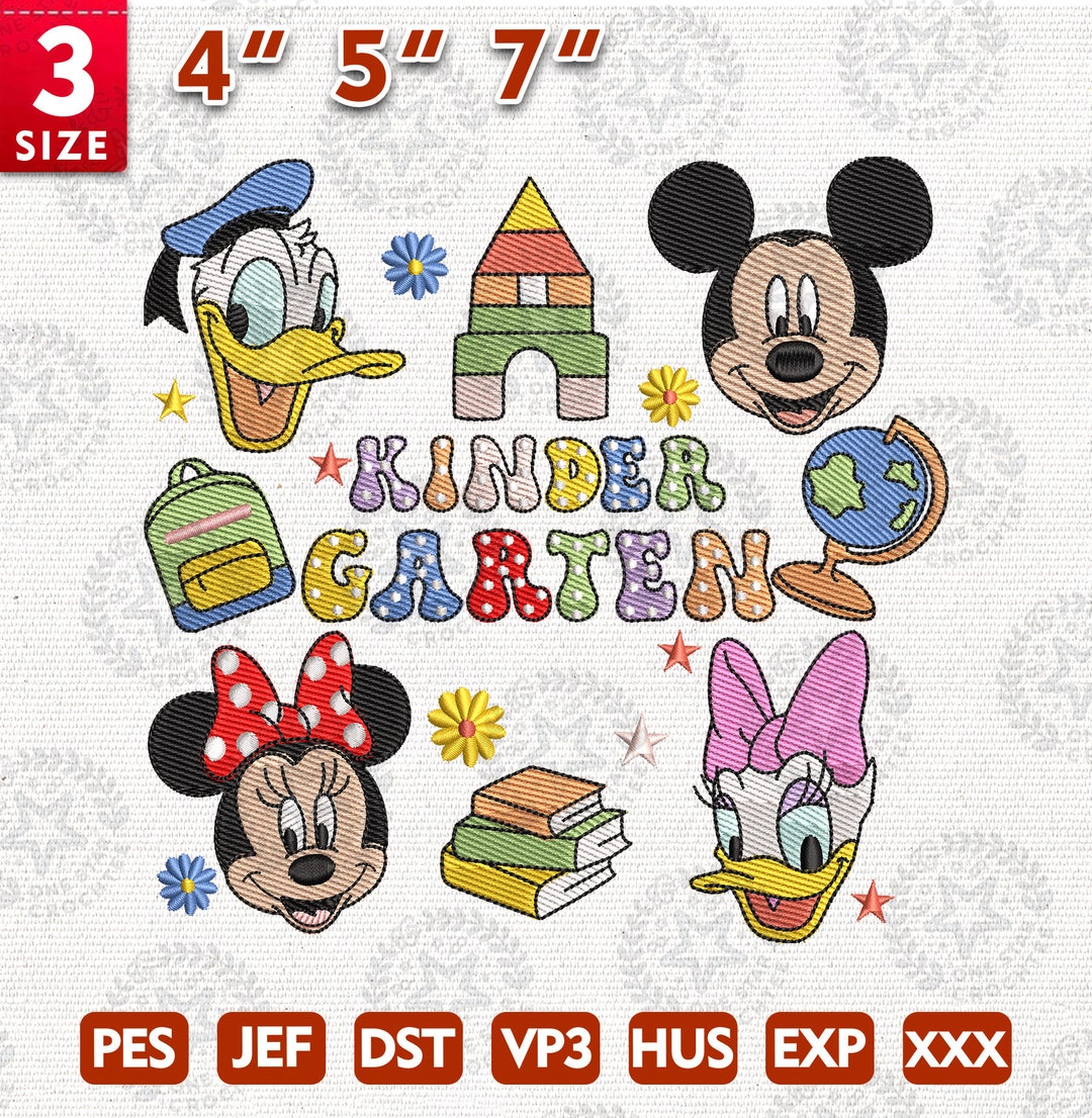 Personalized Cartoon Kindergarten Embroidery Design, Back to School ...