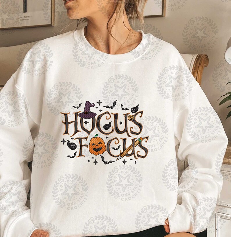 Back to School Embroidery Design, Personalized Halloween Hocus Focus ...