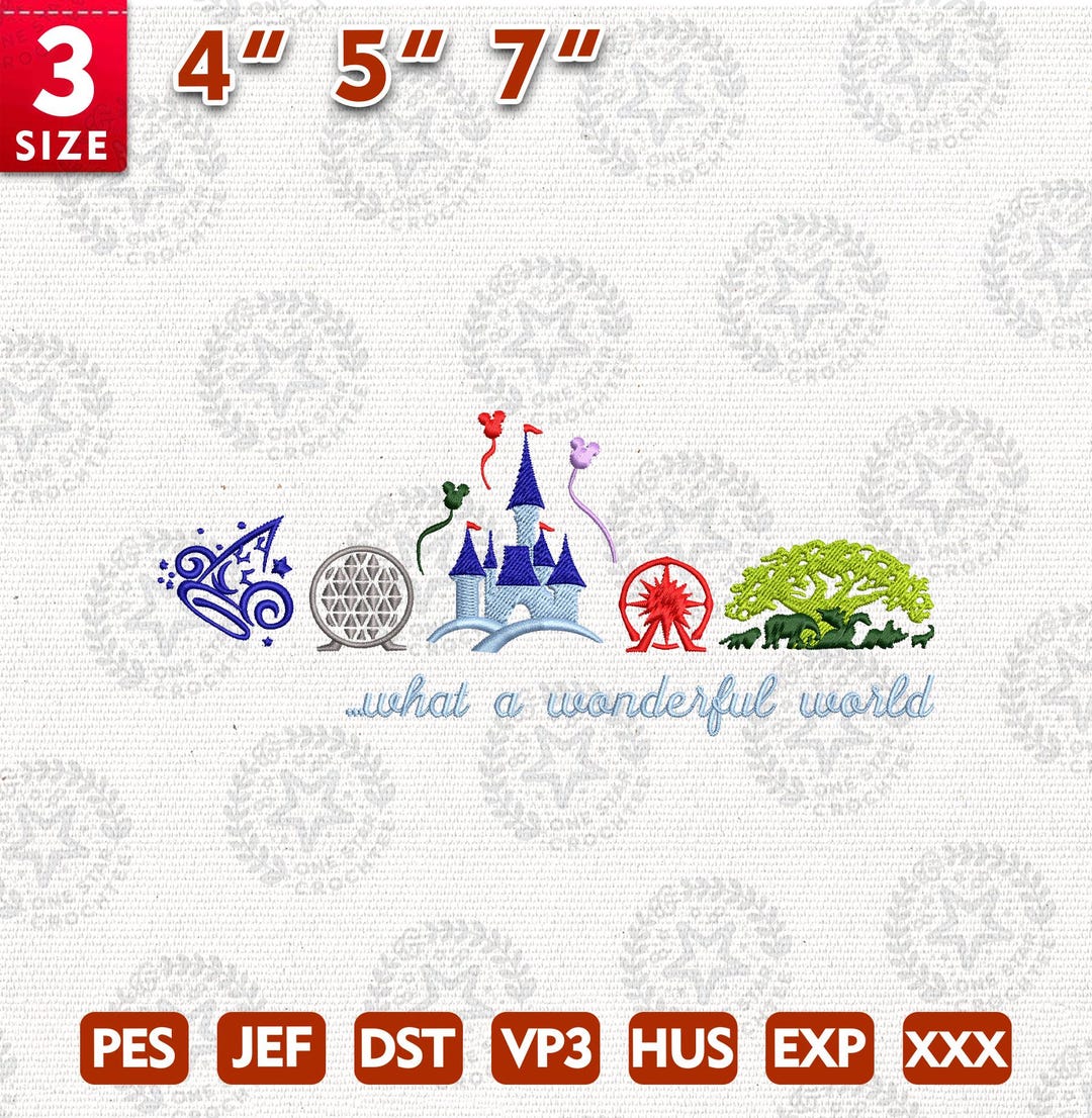 Magic Kingdom Embroidery Design, What A Wonderful Land Embroidery ...