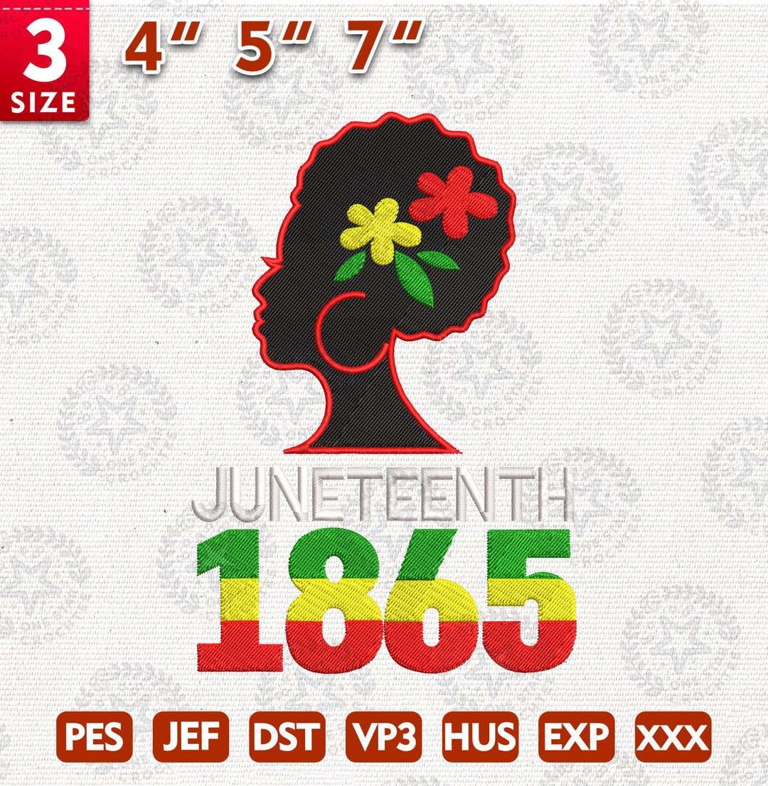 Juneteenth Embroidery Design, Black Women Embroidery Design, Embroidery ...
