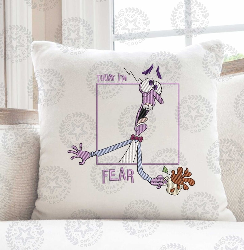 Cartoon Fear Emotion Embroidery Design, Embroidery Fear Emotion Design ...