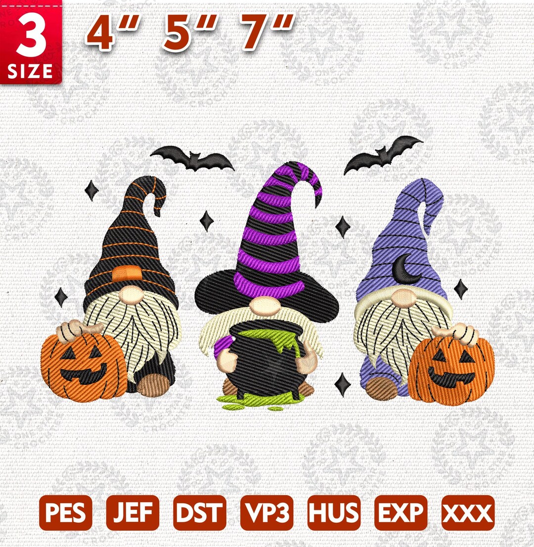 Halloween Goblin Embroidery Design, Cute Goblin Embroidery Design ...