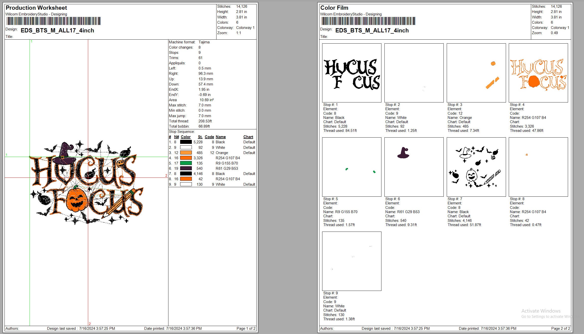 Back to School Embroidery Design, Personalized Halloween Hocus Focus ...