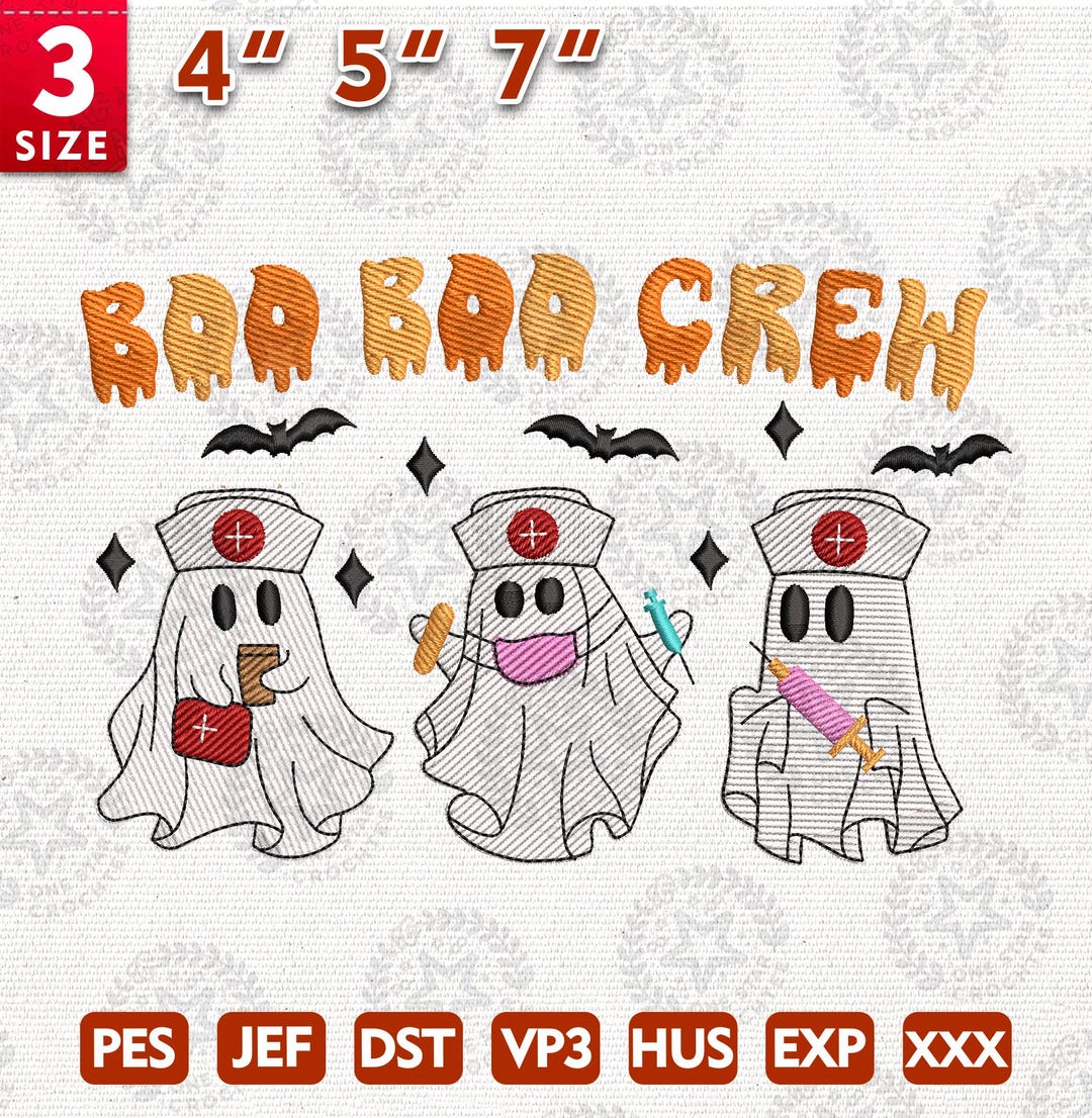 Halloween Embroidery Design, Halloween Boo Boo Crew Embroidery Design ...
