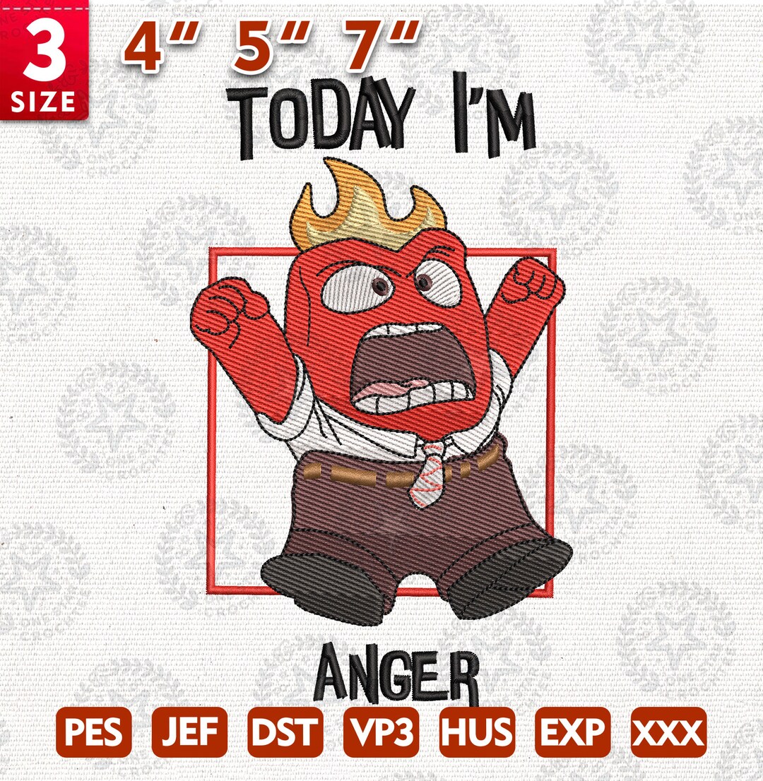Cartoon Angry Emotion Embroidery Design, Embroidery Angry Emotion ...