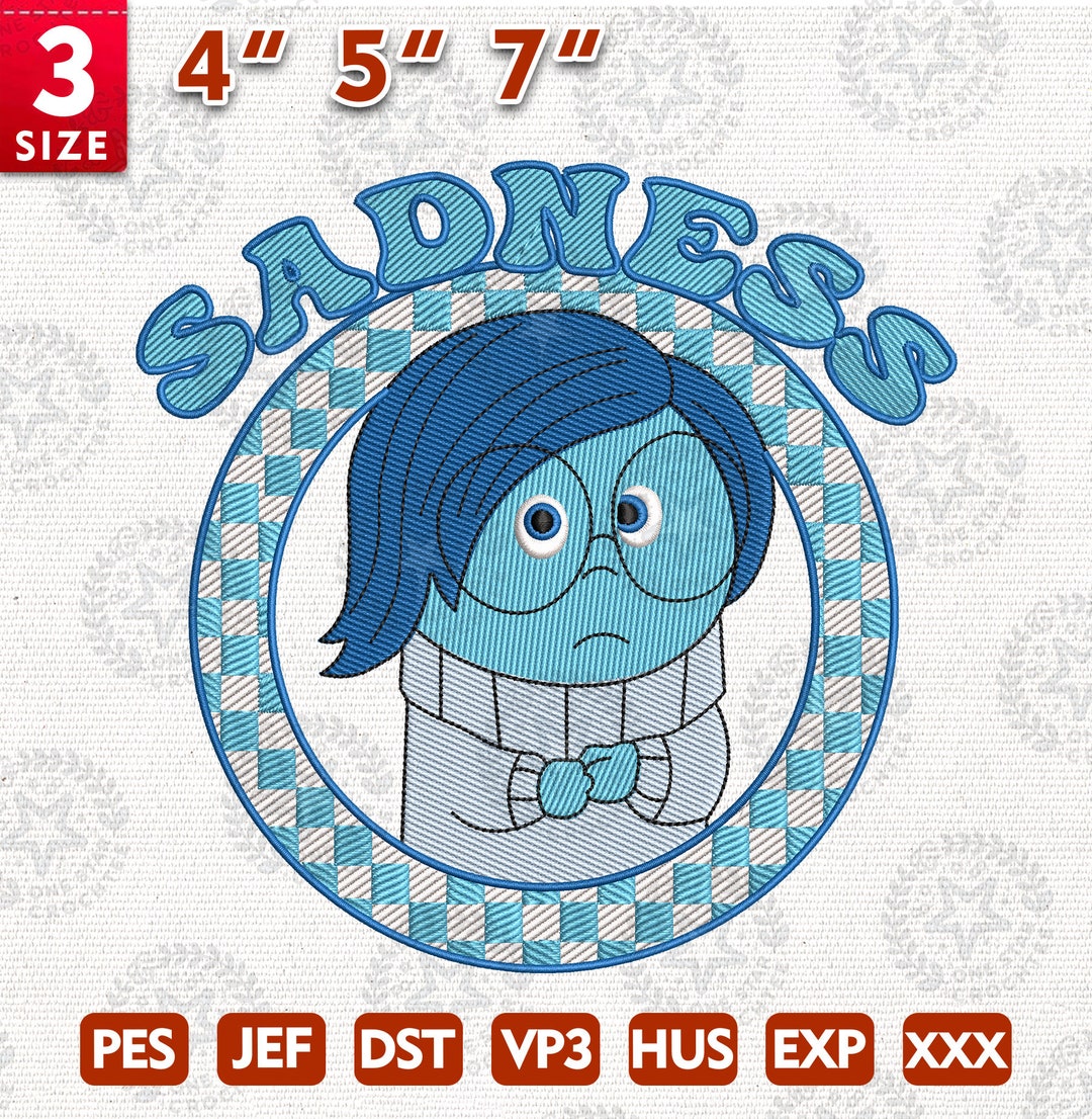 Cartoon Sad Emotion Embroidery Design, Embroidery Sad Emotion Design ...