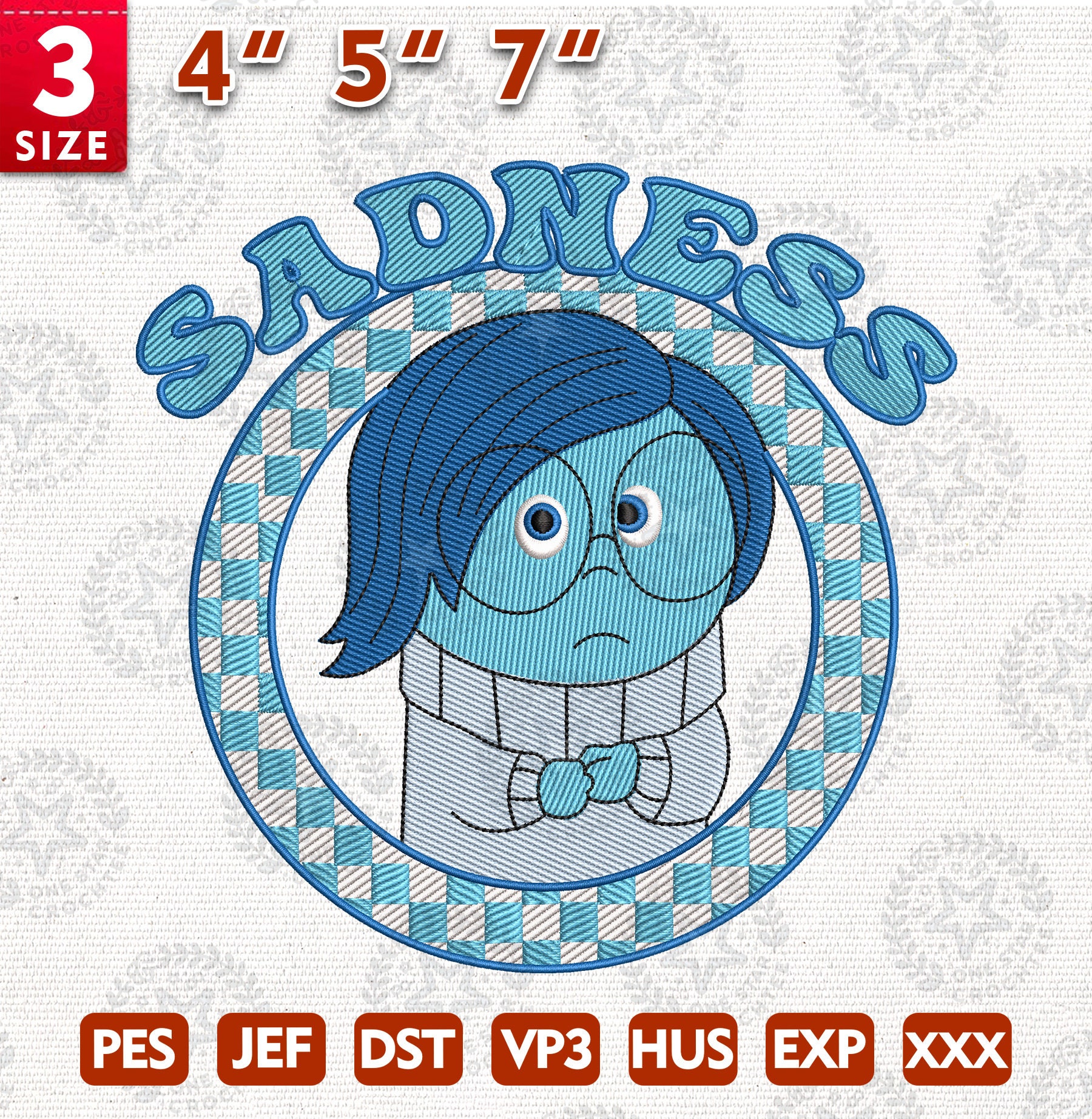 Cartoon Sad Emotion Embroidery Design, Embroidery Sad Emotion Design ...