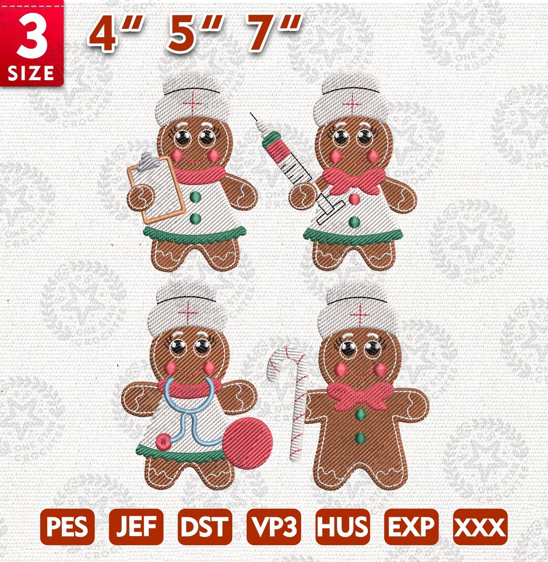 Nursery Gingerbread Embroidery Design, Christmas Embroidery Design ...