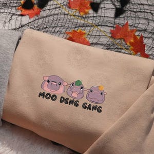 Funny Moo Deng Gang Embroidery Design, Baby Hippo Embroidery Design ...