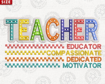 The Teacher Tour Embroidery Design, Retro Teacher Design, Back to ...