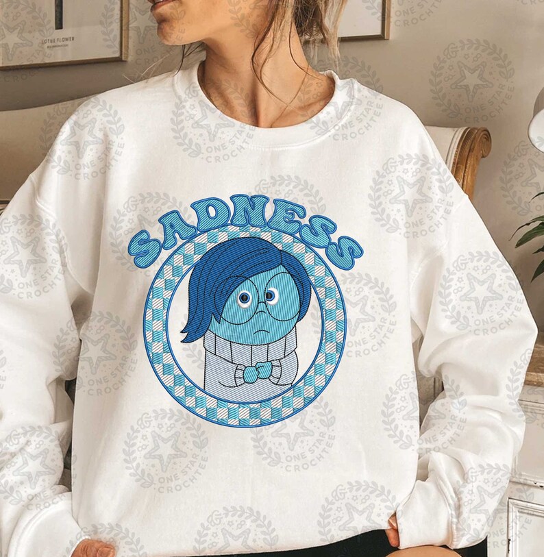 Cartoon Sad Emotion Embroidery Design, Embroidery Sad Emotion Design ...