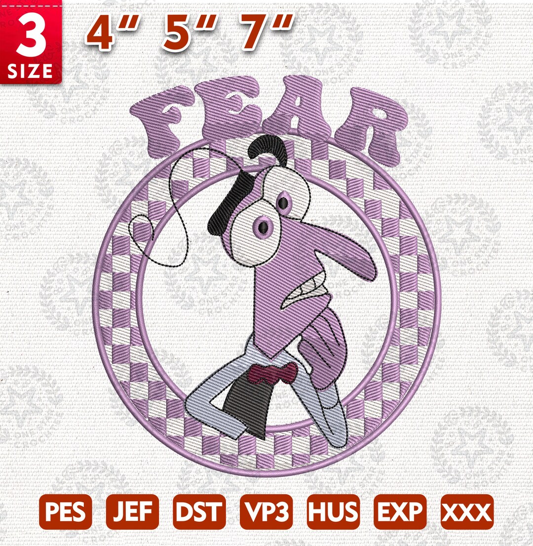 Cartoon Scared Emotion Embroidery Design, Embroidery Scared Emotion ...