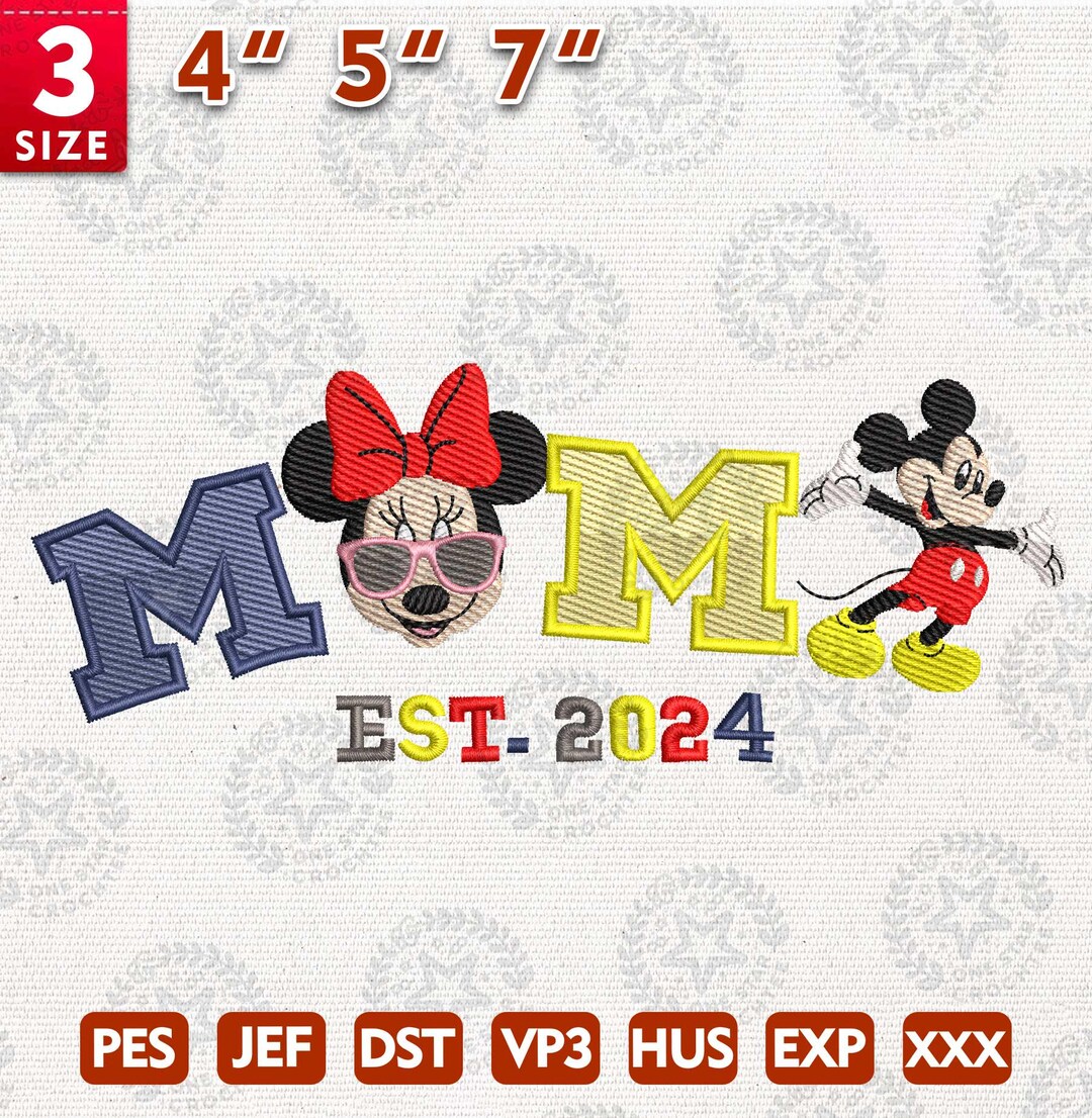 Cute Cartoon Mama Mouse Embroidery Designs, Movie Cartoon Mom ...