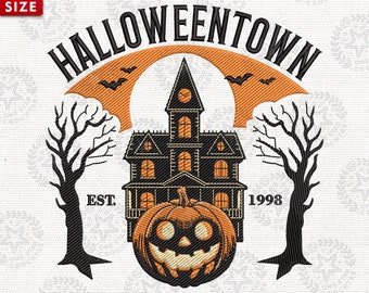 Halloween Embroidery Design, Halloween Reading Spooky Embroidery Design ...