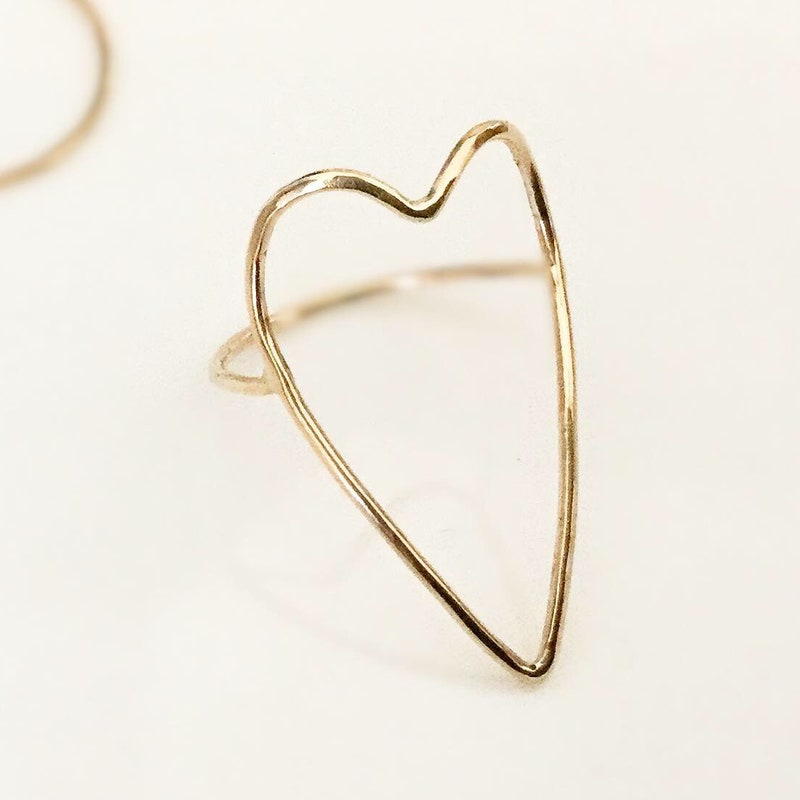 Open Heart Ring - Etsy