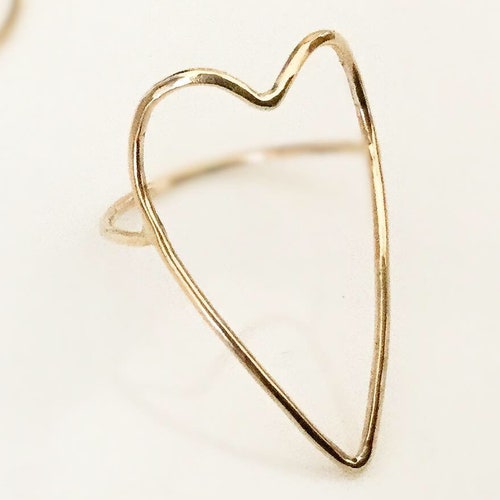 Gold Heart Ring - Etsy