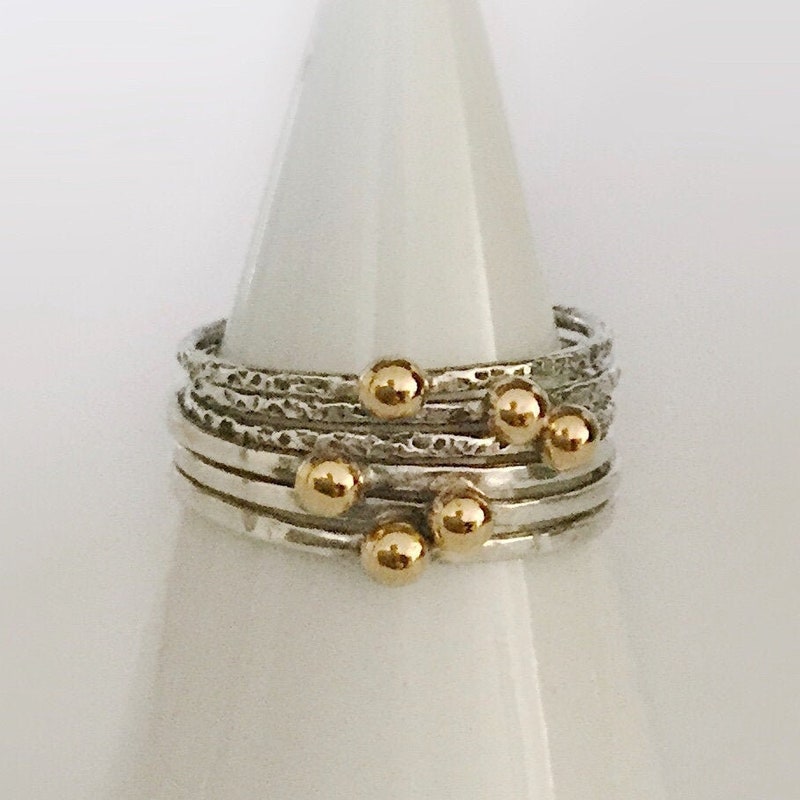 14k Gold Ring Set - Etsy