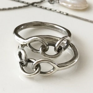 Handcrafted Sterling Silver Chain Link Ring - Etsy