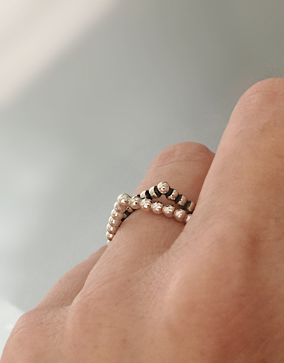 Handcrafted Sterling Silver Minimal Drop Rings, Stacking Rings, All ...