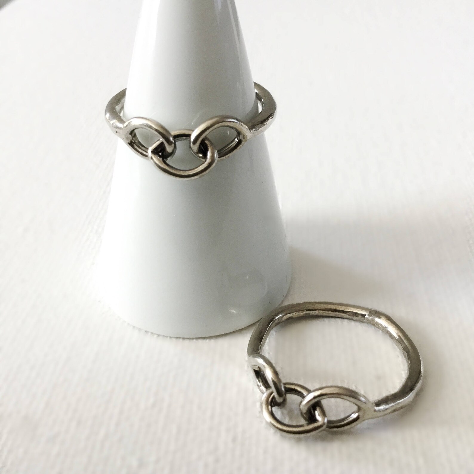 Handcrafted Sterling Silver Chain Link Ring - Etsy