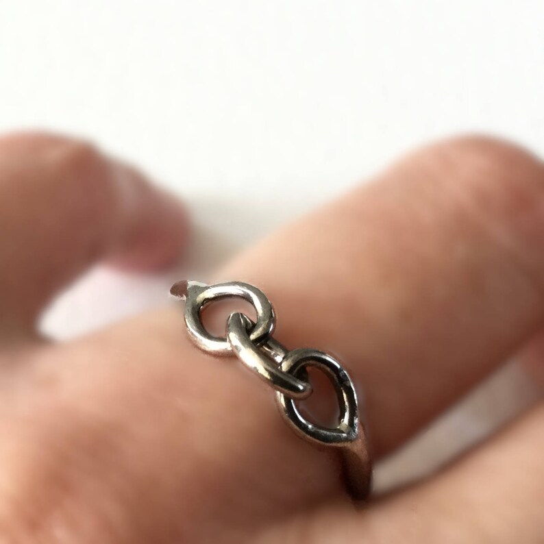 Handcrafted Sterling Silver Chain Link Ring - Etsy