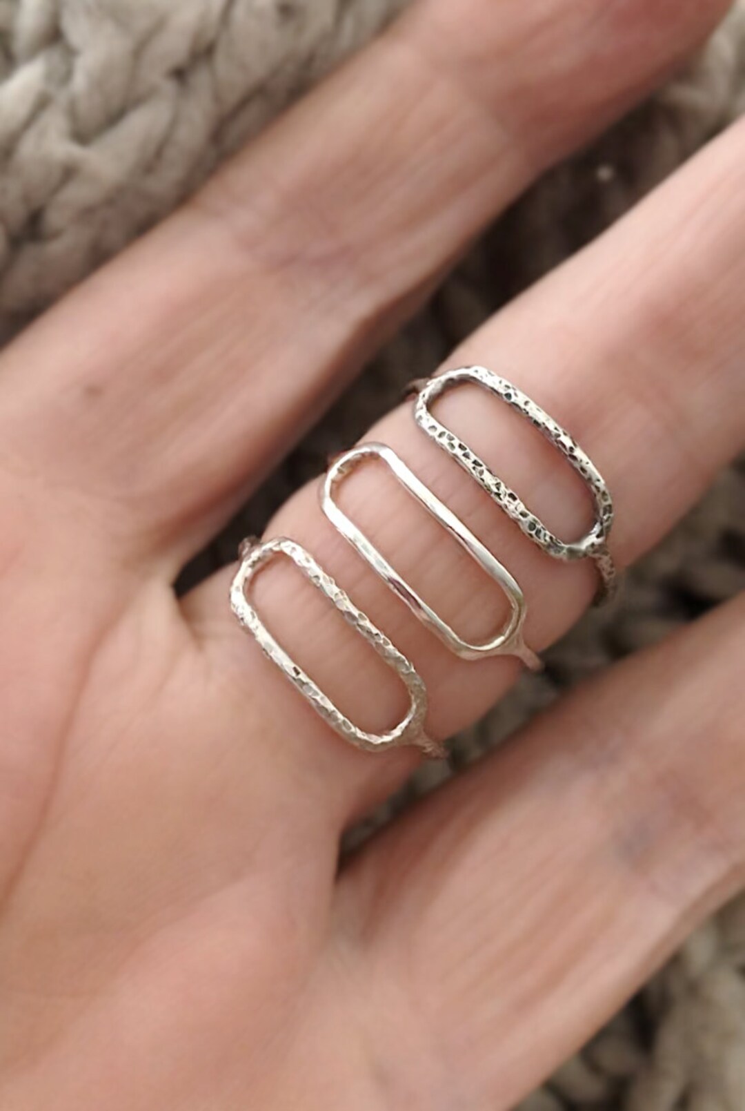 Handcrafted Sterling Silver Minimal Ring, Geometrical, All Sizes - Etsy