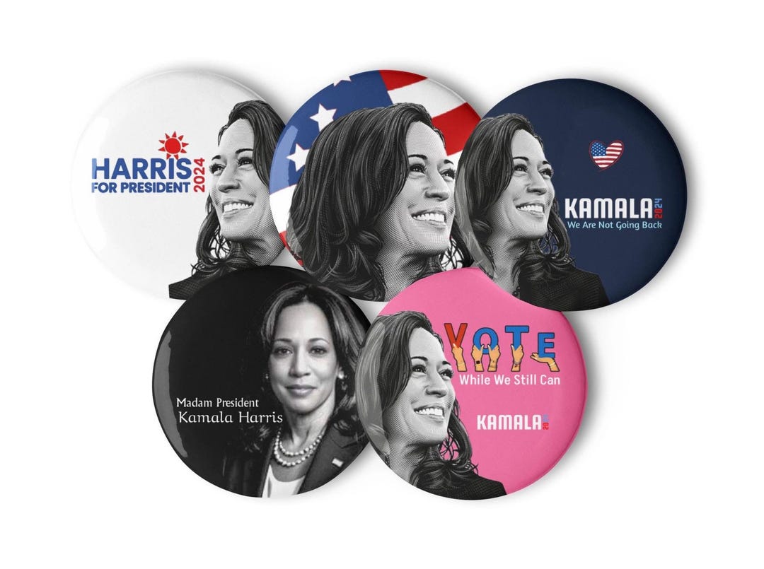 Madam President Kamala Harris Presidential Button Set. Collectable Set ...