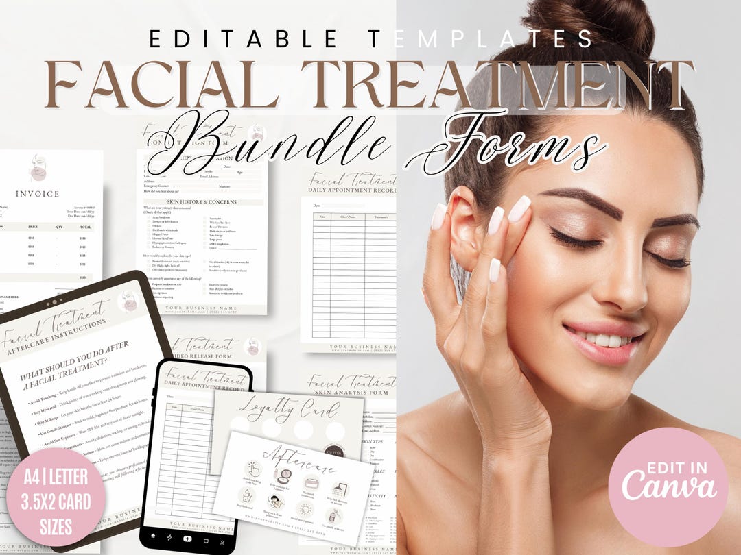 Editable Facial Treatment Consent Forms Bundle Professional Client ...