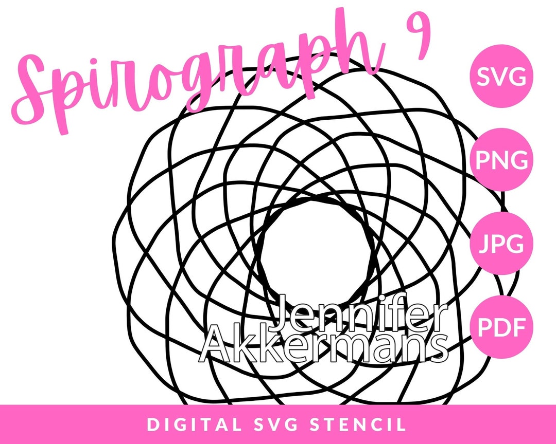 Spirograph Mask Spirograph Stencil 9 Digital Stencil, SVG Cut File for ...