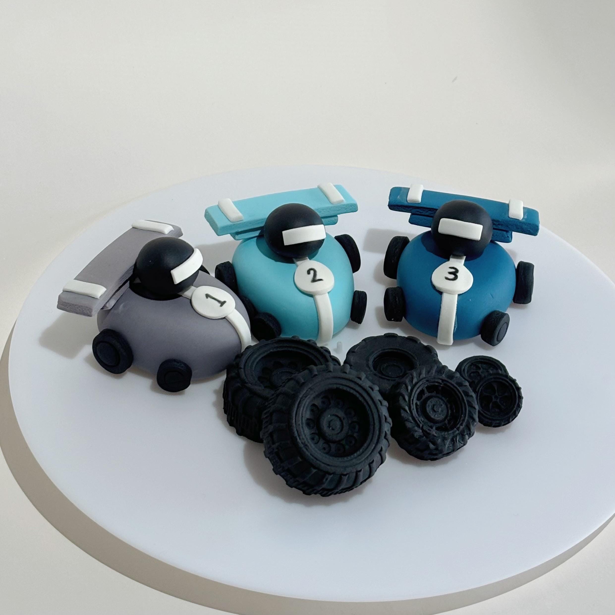 Fondant Race Car Cake Topper Wheels Edible Racing Car - Etsy
